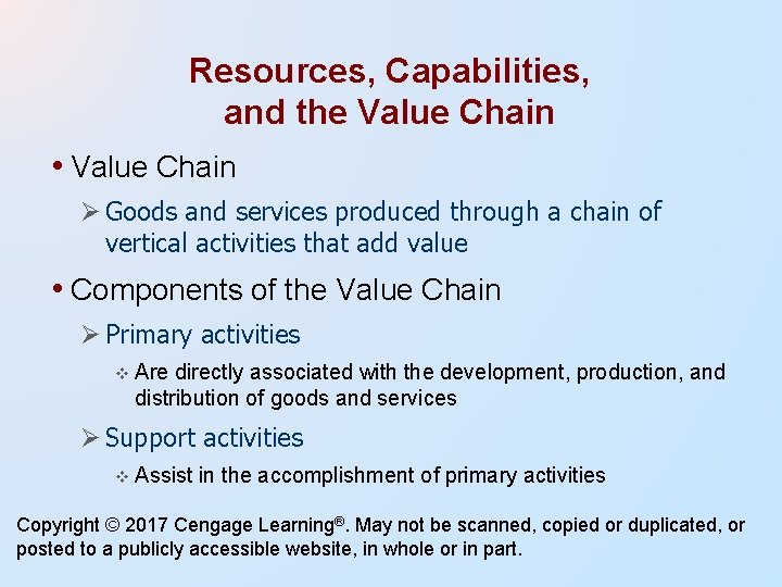 Chapter 3 Leveraging Resources and Capabilities Copyright 2017