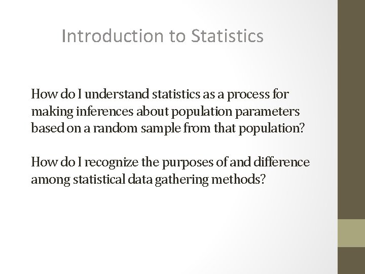 Introduction to Statistics How do I understand statistics