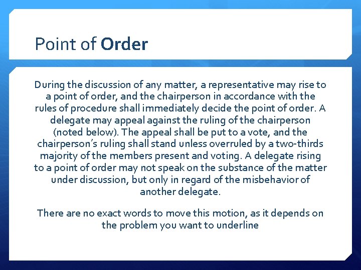 MODEL UNITED NATIONS RULES OF PROCEDURE TWO MAIN