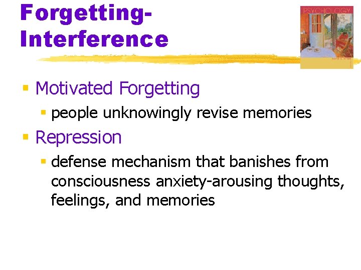 Memory Memory persistence of learning over time via