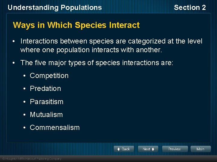 Understanding Populations Section 2 Objectives Explain the difference