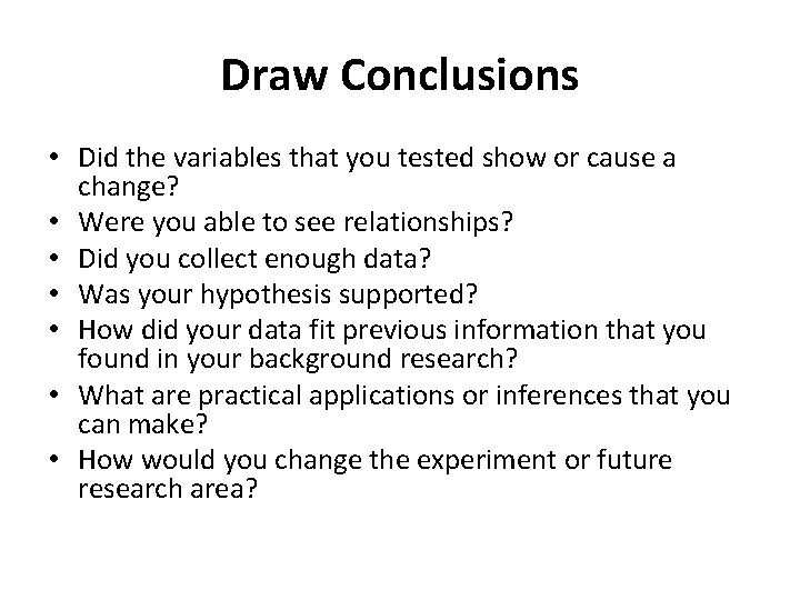 Science Fair Projects Steps to Finalizing a Student
