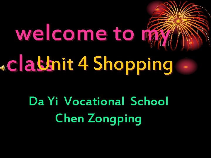 welcome to my Unit 4 Shopping class Da