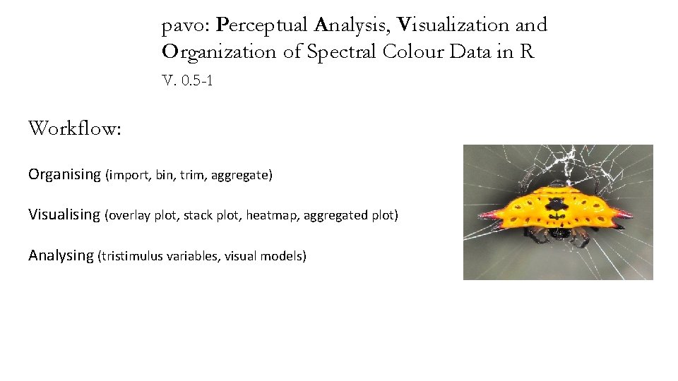 pavo Perceptual Analysis Visualization and Organization of Spectral