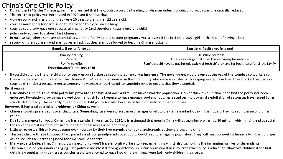 Chinas One Child Policy During the 1970 s