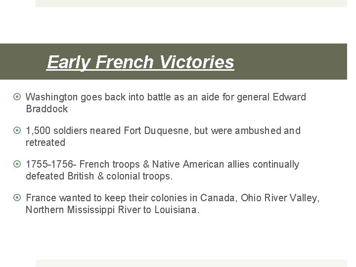 CHAPTER 3 SECTION 4 THE FRENCH INDIAN WAR