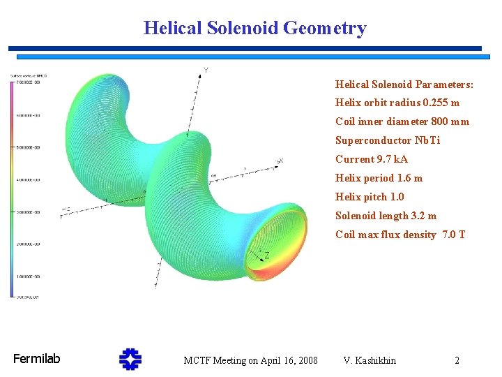 Helical Solenoid with 800 mm Coil Diameter Fermilab