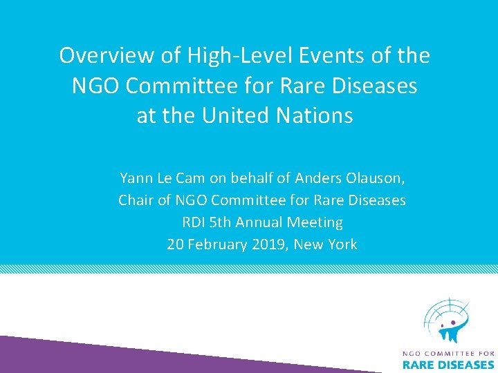 Overview of HighLevel Events of the NGO Committee