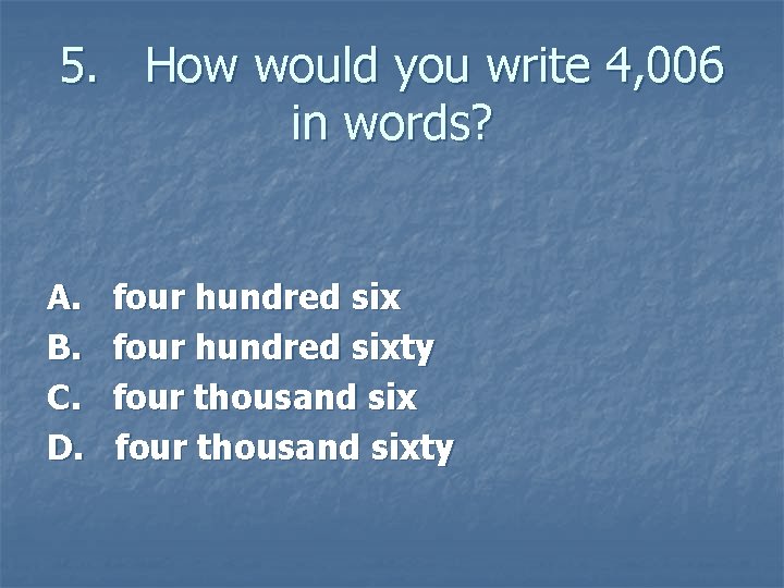 Number Sense 3 rd Grade CRCT 1 At