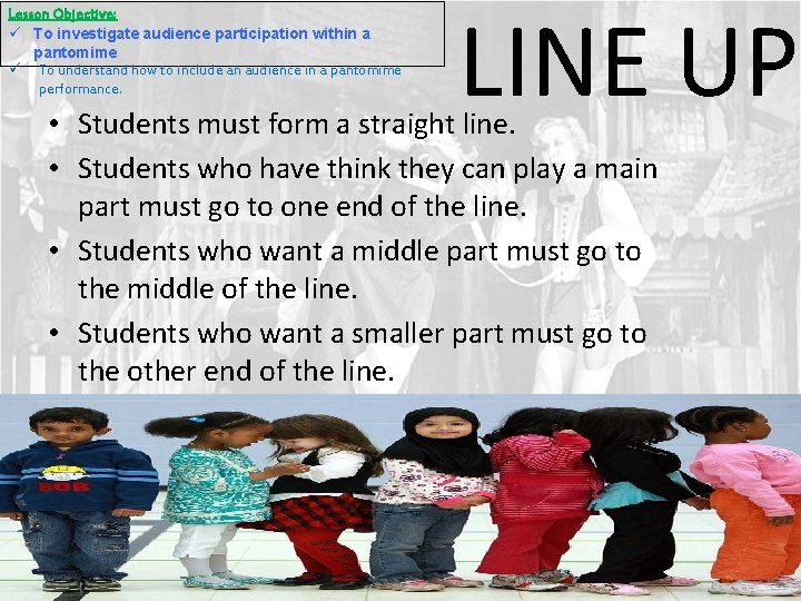 PANTOMIME Yr 7 Drama Lesson 4 Audience Participation