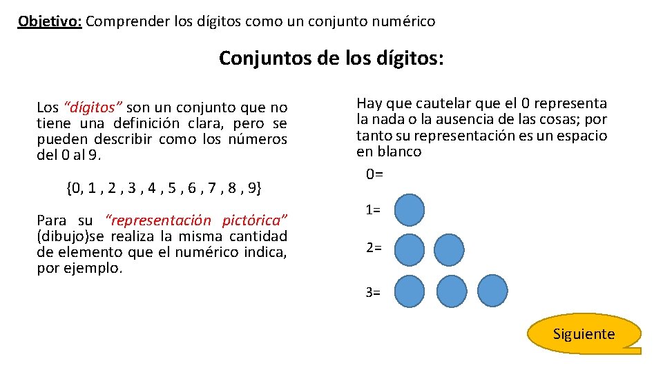 Tema n 1 Conjunto de los dgitos Objetivo