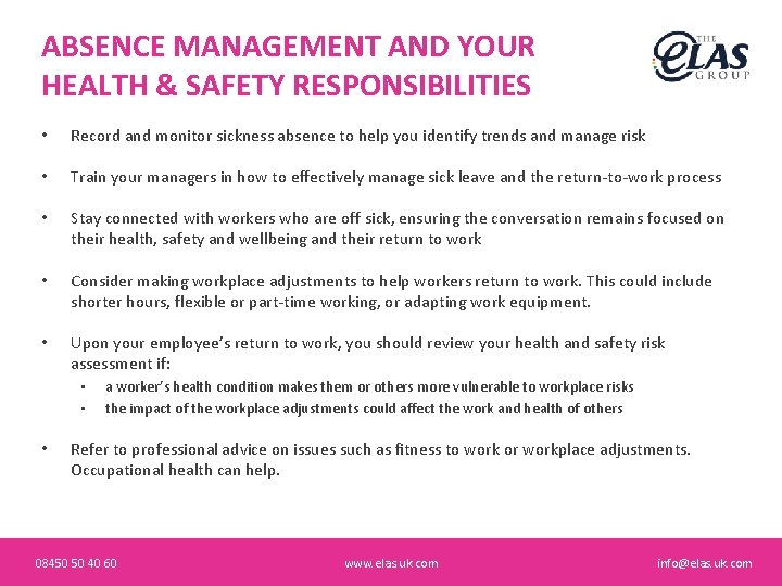 COVID19 Effective Absence Management Webinar WELCOME AND AGENDA