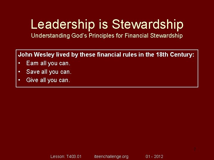 Leadership is Stewardship Understanding Gods Principles for Financial