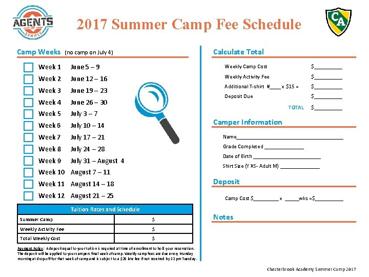 Summer Camp at Chesterbrook Academy in Mt Pleasant