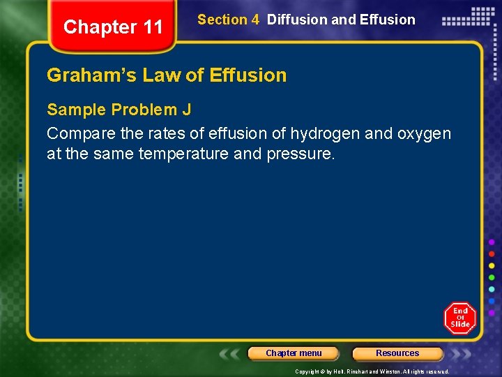 Chapter 11 Section 4 Diffusion and Effusion Diffusion