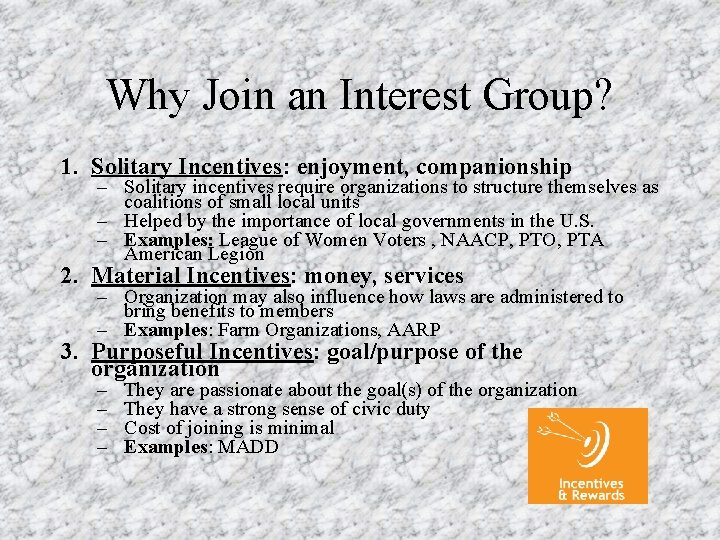 Unit 3 Interest Groups Political Parties Media Linkage