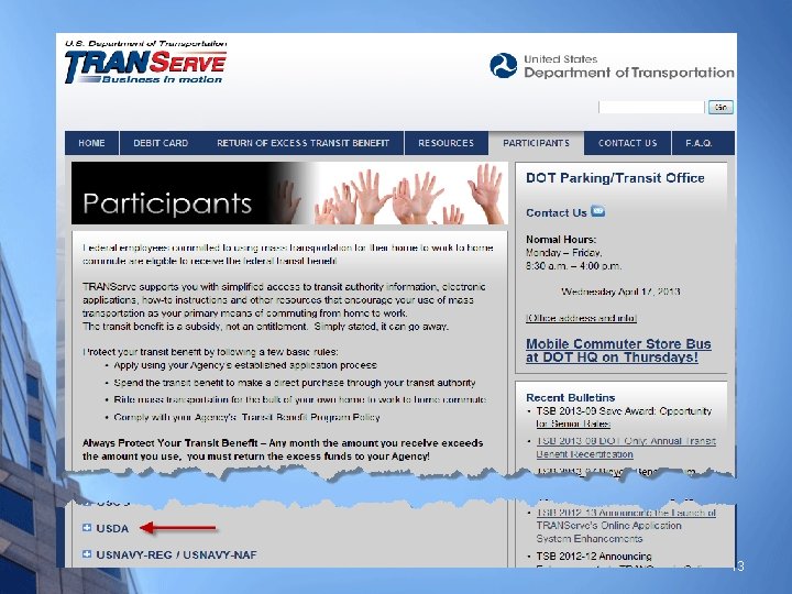 Citizen and Immigration Services Transit Benefit Application System