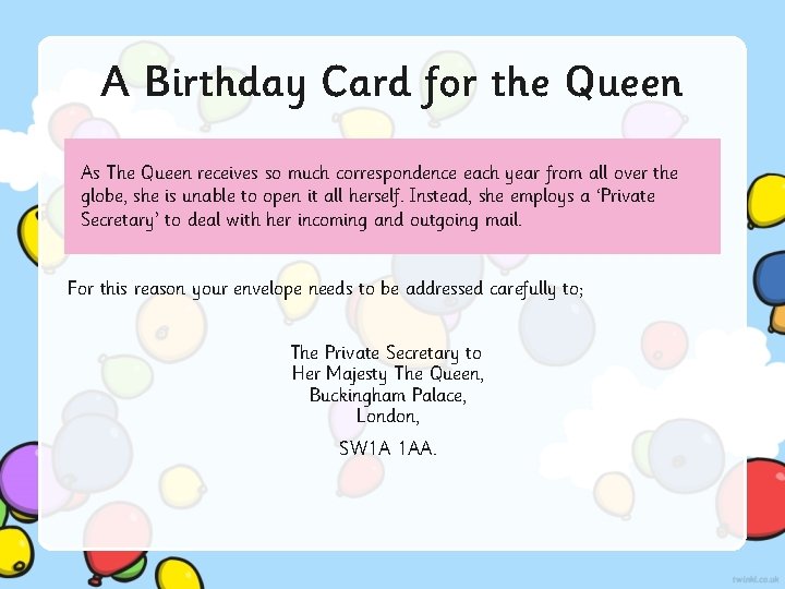 A Birthday Card for Queen Elizabeth II is
