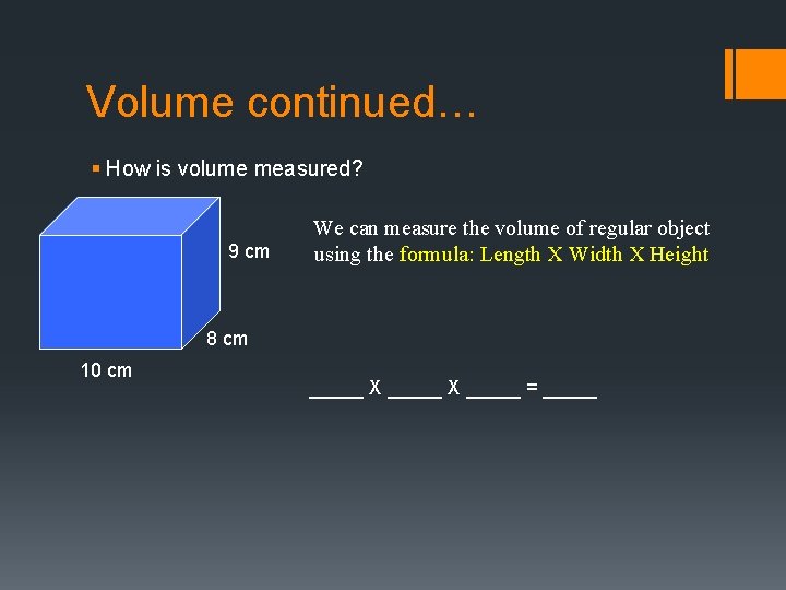 Density Volume and Mass An introduction to physical