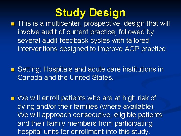 Training Module 1 Study Overview Background and Preparation