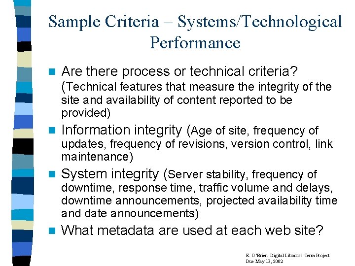 Checklist for DigitalHybrid Library Web Sites n Based