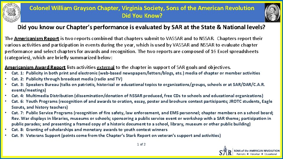 Colonel William Grayson Chapter Virginia Society Sons of