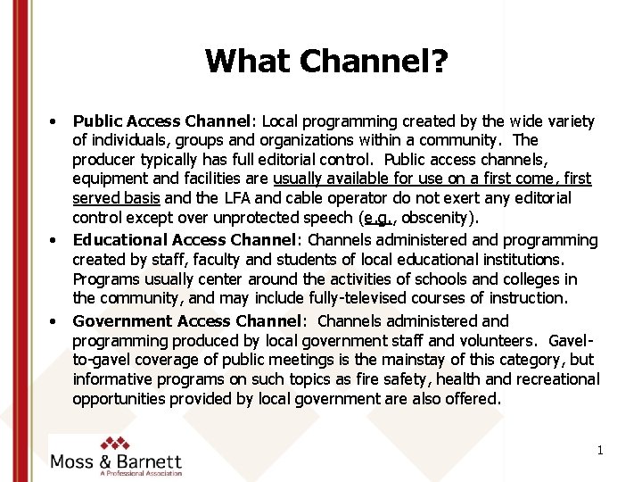 Election Programming On Local PEG Channels e NATOA