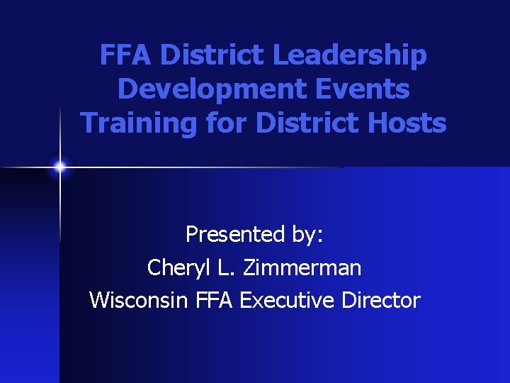 FFA District Leadership Development Events Training for District