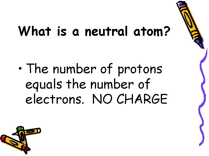 Electricity What do atoms contain Charged particles What