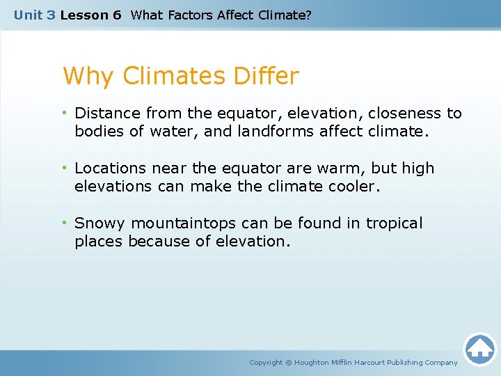 Unit 3 Lesson 6 What Factors Affect Climate