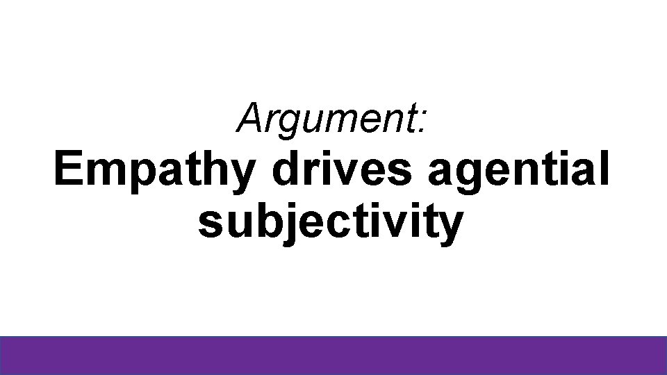 Empathic Identification A Theory of Subjective Agency in