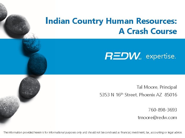 Indian Country Human Resources A Crash Course expertise