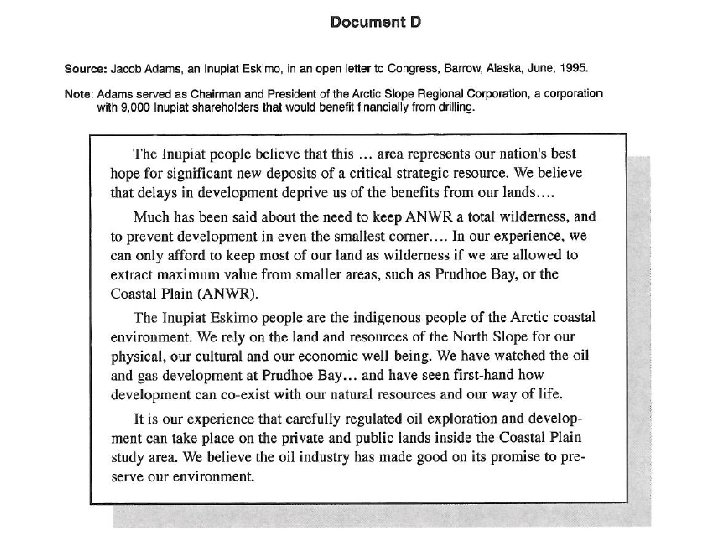 Document A 1 st paragraph background info 1
