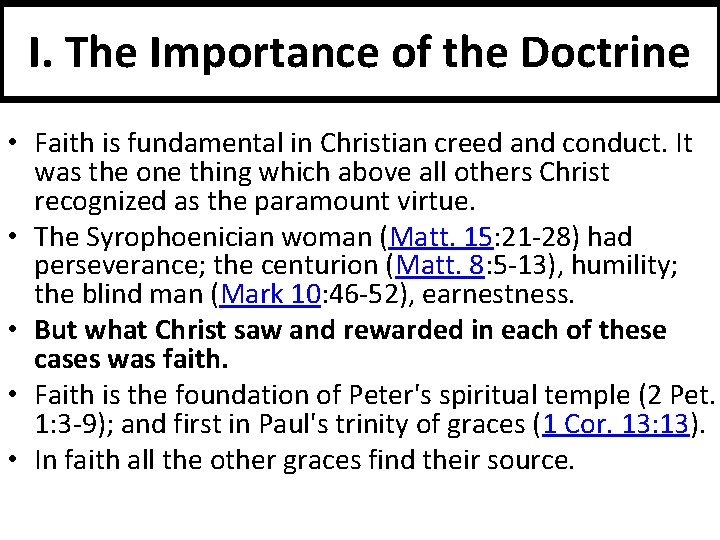 BUILDING OUR FAITH PART 3 THE GREAT DOCTRINES