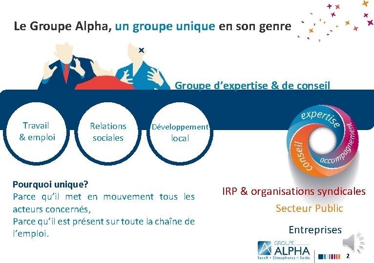 Groupe Alpha Le Groupe Alpha un groupe unique