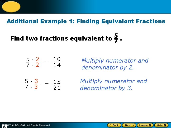 9 2 9 Vocabulary equivalent fractions relatively prime
