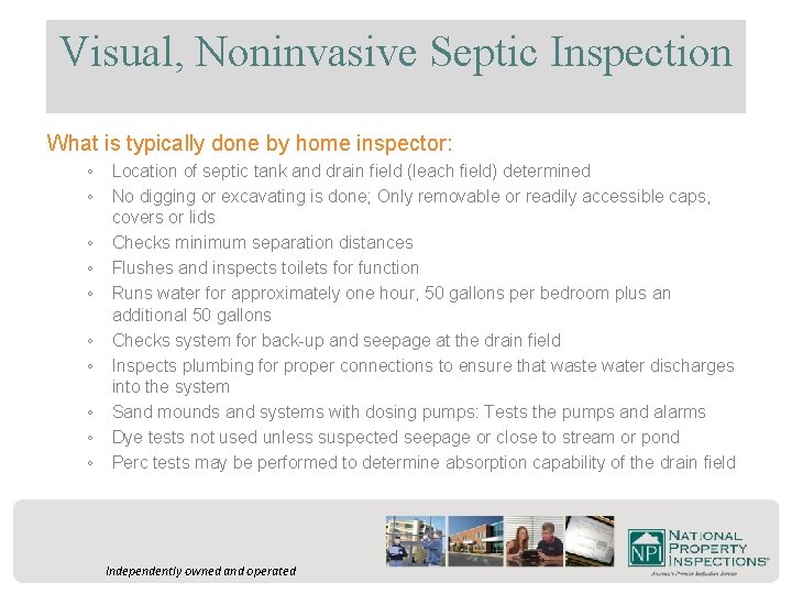 Inspections You Can Trust Private Septic Systems Independently