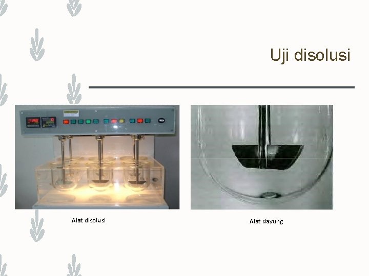 Laju disolusi obat secara in vitro dipengaruhi beberapa