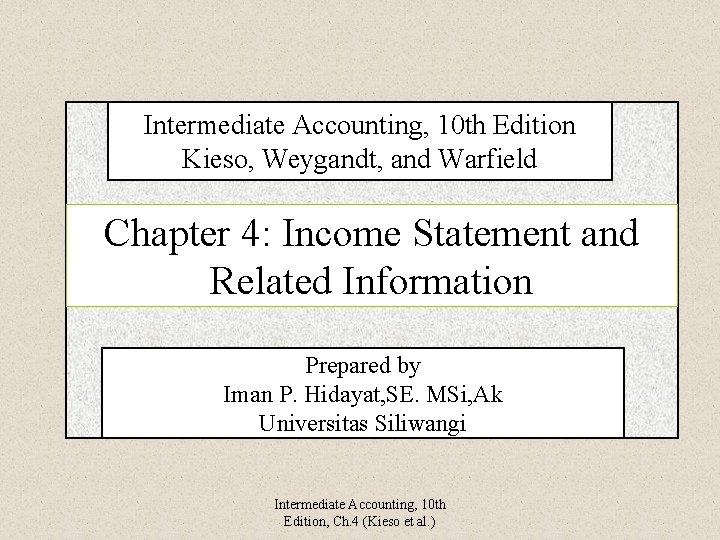 Intermediate Accounting 10 th Edition Kieso Weygandt and