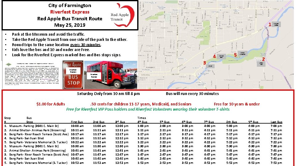 City of Farmington Riverfest Express Red Apple Bus