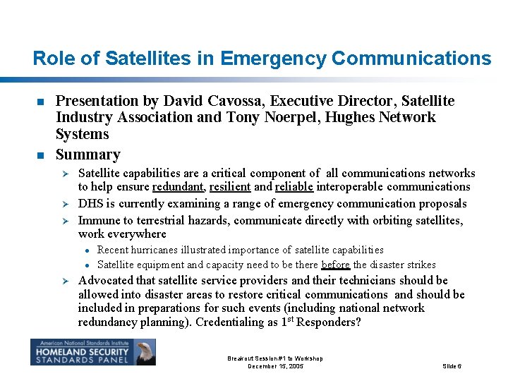 Report from Breakout Session 1 IndividualsOrganizationsto ...