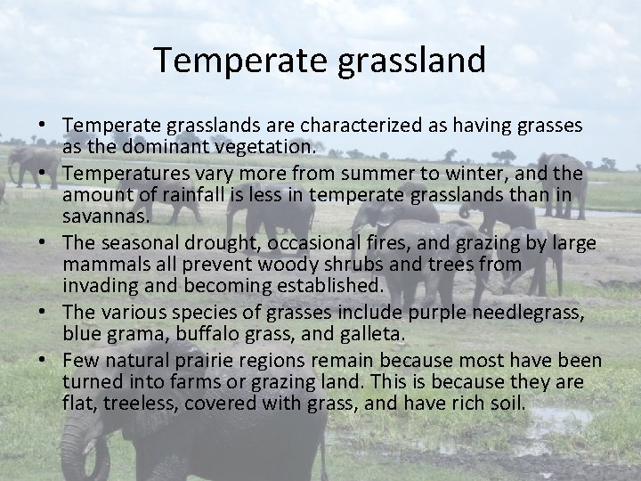 Grasslands Grasslands are characterized as lands dominated by