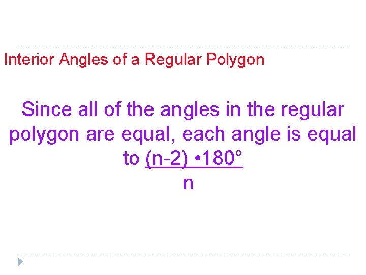 13 3 Angles and Polygons Polygons Sides Name