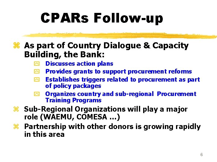 Joint WTOWB Regional Workshop on Procurement Reforms Overview