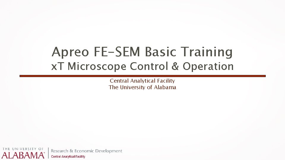 Apreo FESEM Basic Training x T Microscope Control