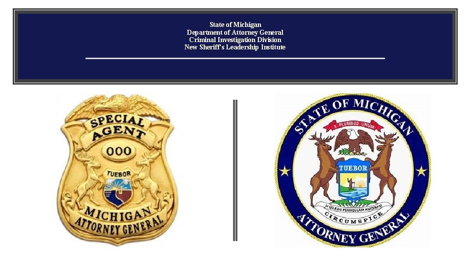 State of Michigan Department of Attorney General Criminal