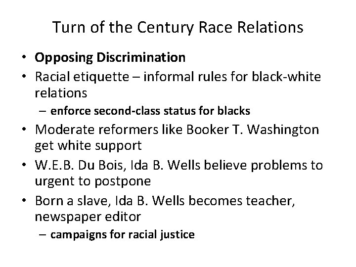 Segregation and Discrimination The Dawn of Mass Culture