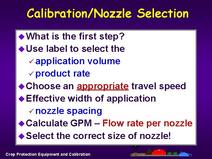 Sprayers Calibration Nozzle Selection Efficacy Drift Considerations for
