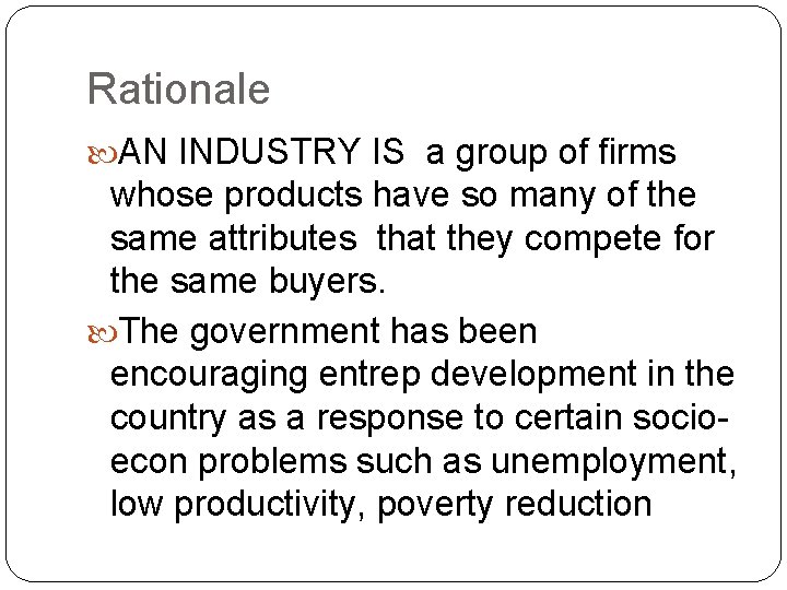 INDUSTRY PROFILE of TOP INDUSTRY SECTORS IN CAMARINES