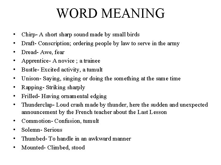 The Last Lesson An Introduction The Last Lesson